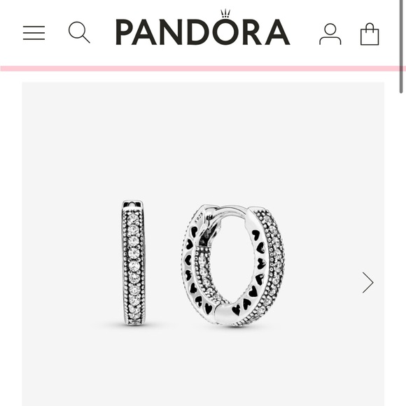 Pandora | Jewelry | Authentic Pandora Pav Heart Hoop Earrings | Poshmark